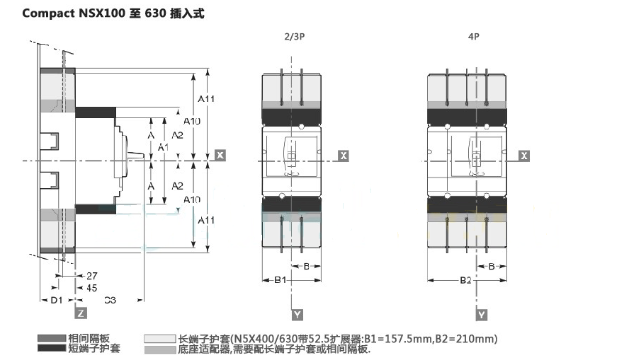 施耐德 Schneider Electric 插入式塑壳断路器NSX160N TM160D 4P4D P『固安捷』